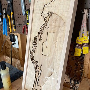 Custom 3D Laser-cut Lake Bathymetry Map - Etsy