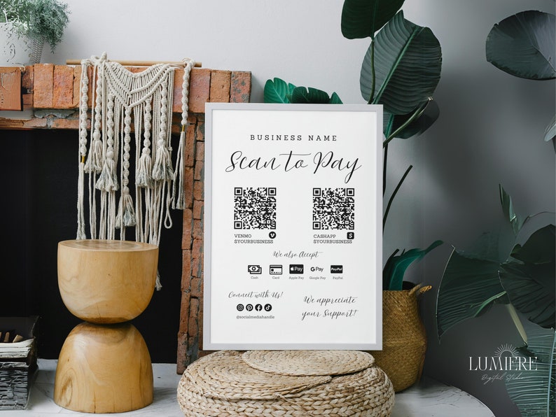 Scan to Pay Sign, QR Code Sign Template, Scan to Pay Template, Payment ...