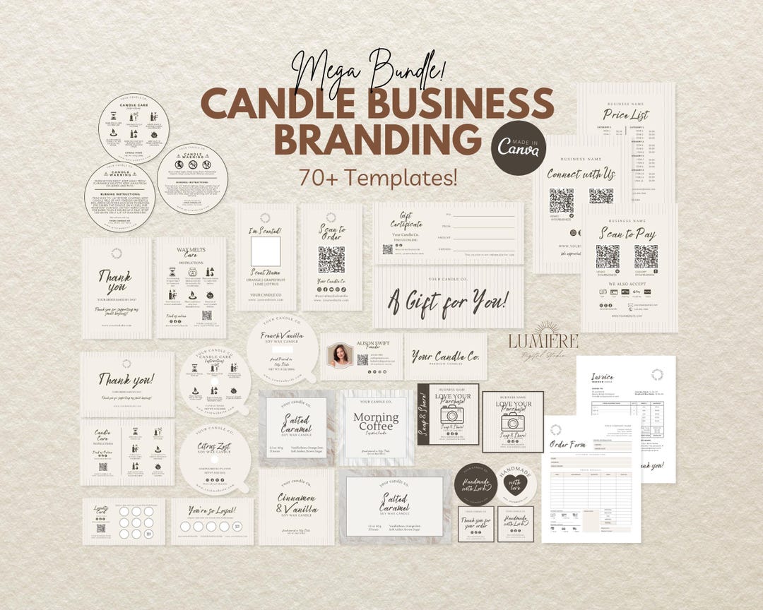 Editable Candle Starter Kit Candle Branding Bundle, Candle Business ...