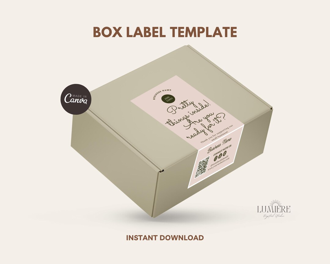 Modern Box Label Design, Custom Box Seal Label Template, DIY Packaging ...