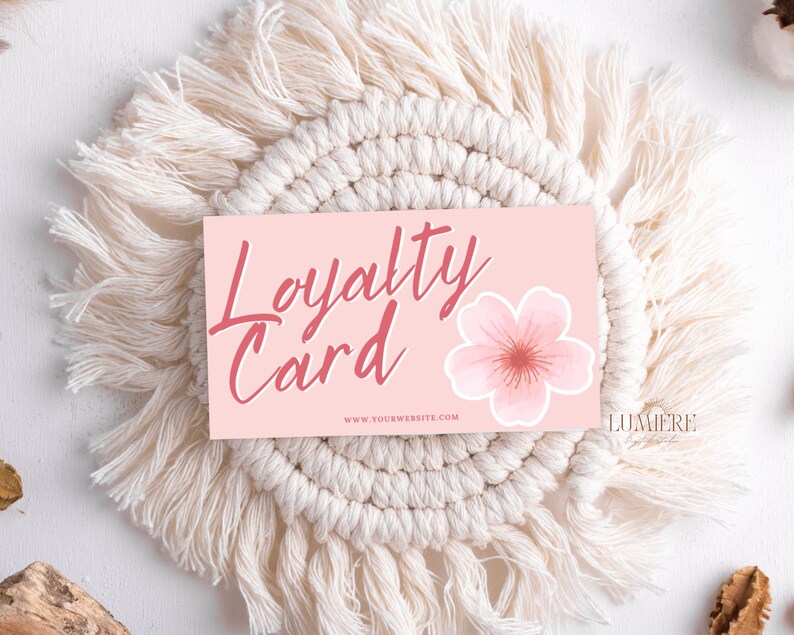 Pink Editable Loyalty Card Template, Printable Loyalty Card, Customer ...