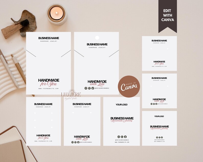 Editable Jewelry Display Card Template, Custom Earring Card Packaging ...