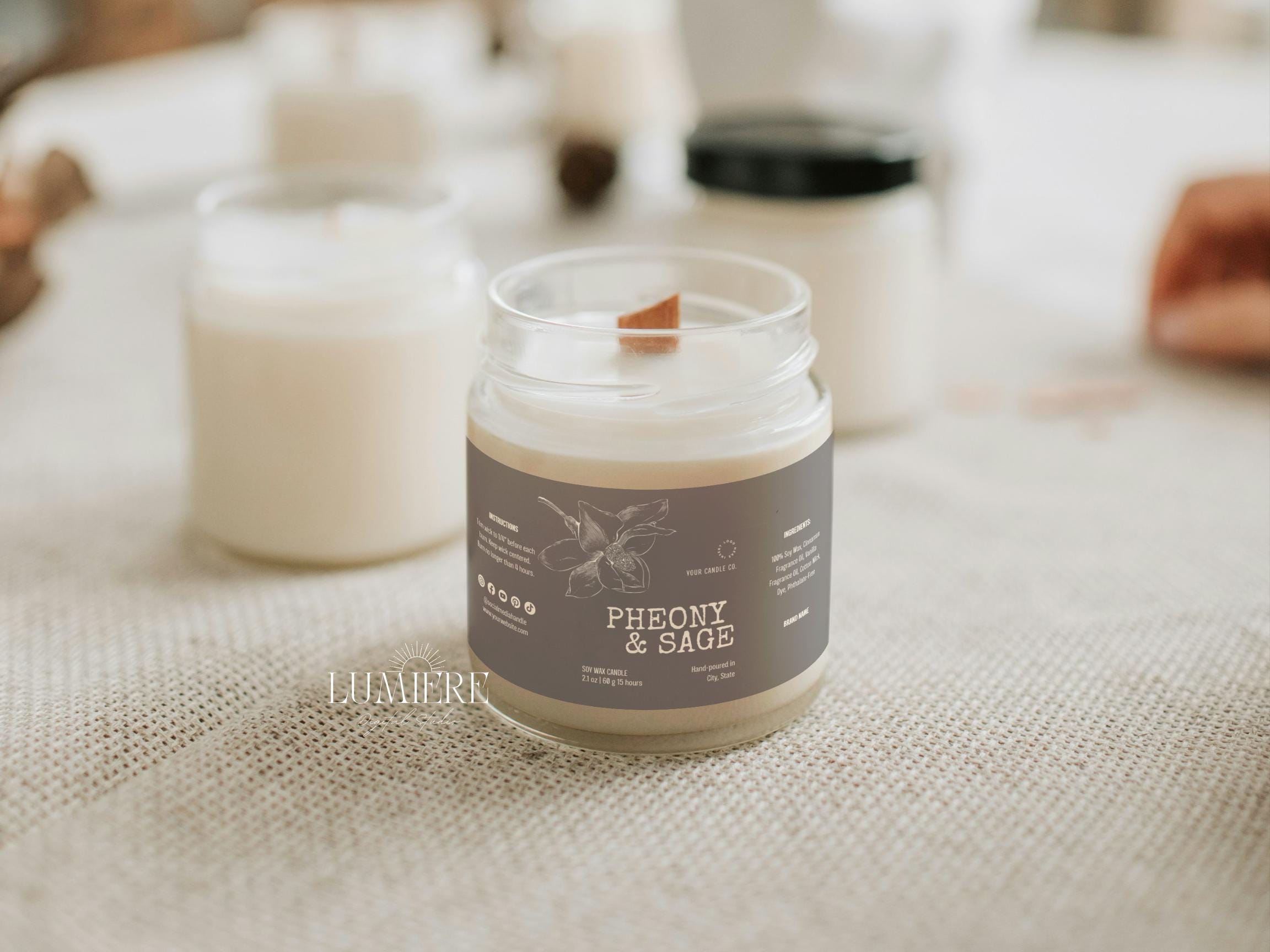 Editable Candle Labels Template, DIY Printable Candle Label Design ...