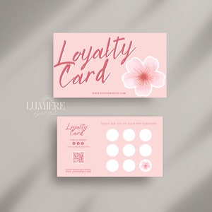 Pink Editable Loyalty Card Template, Printable Loyalty Card, Customer ...
