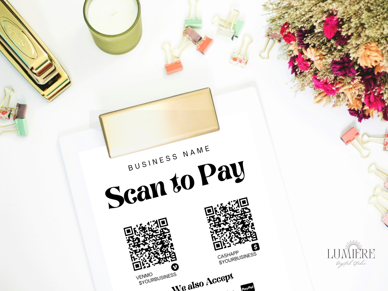 Editable Scan to Pay Sign, QR Code Sign Template, Scan to Pay Template ...