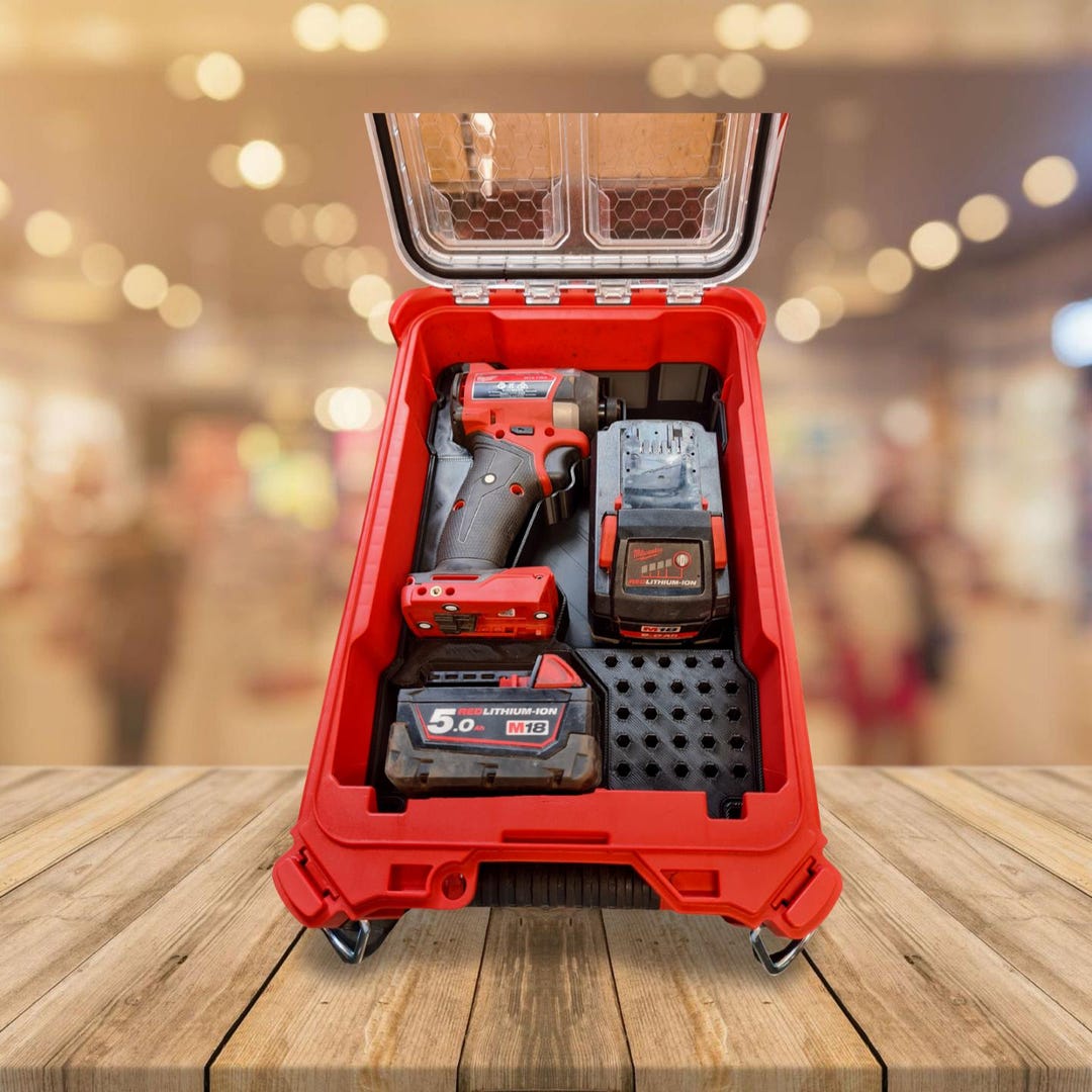 M18 Packout Organizer Case for Milwaukee Packout Hex Bits and Battery ...