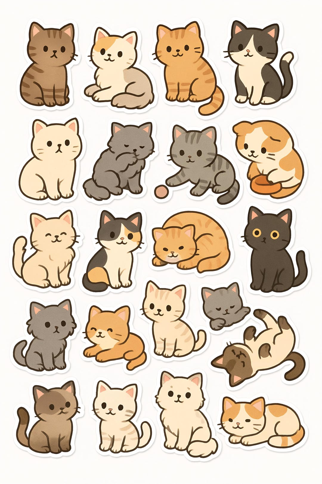 Cute Cat Sticker Sheet - Etsy