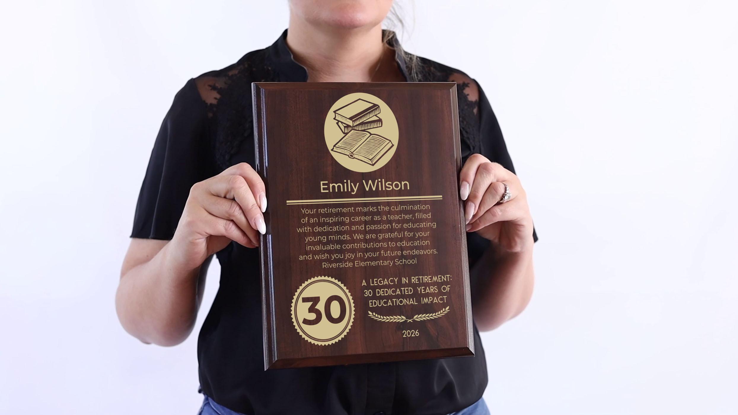 Teacher Retirement Gift | School Retirement Plaque Award | Personalized ...