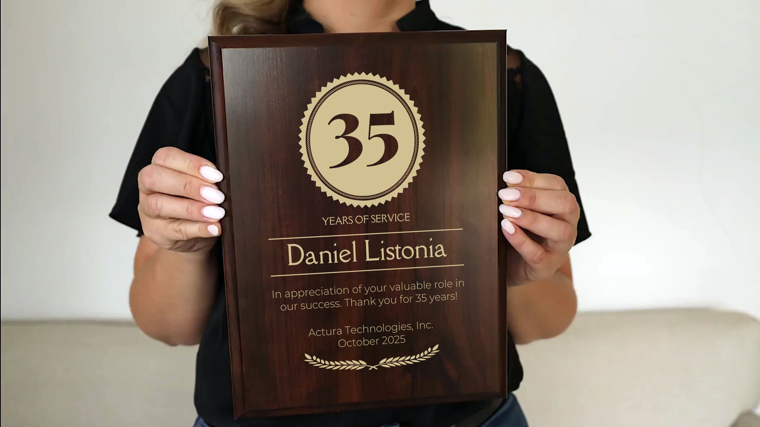 35 Year Work Anniversary Award | Thirty-five Years of Authentic Service ...