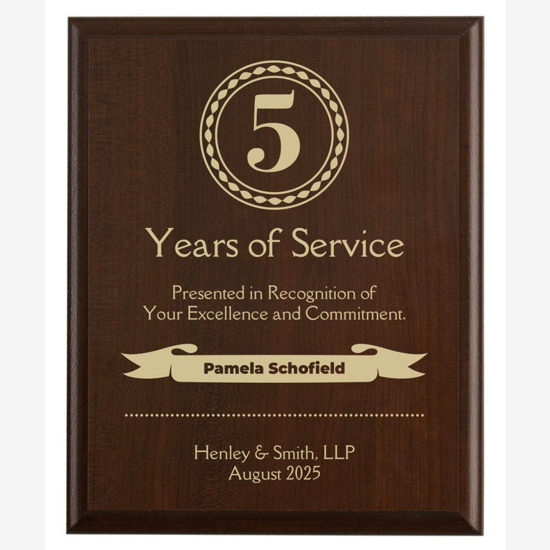 5 Year Work Anniversary Award | Clean Recognition for Commitment That ...