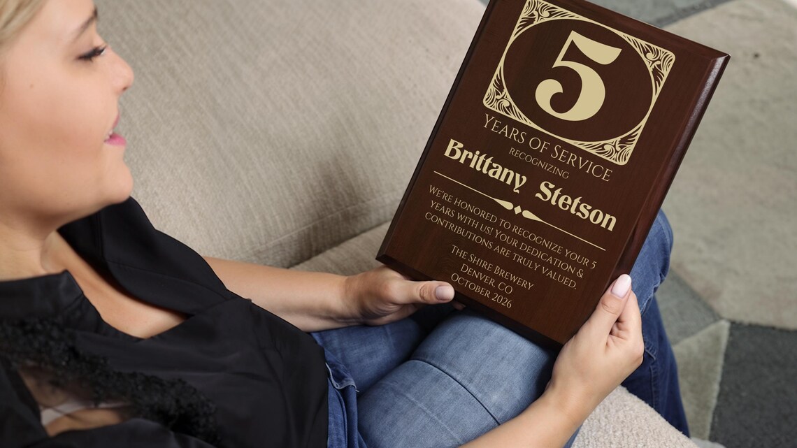5 Year Work Anniversary Award | Timeless Honor for Five Years That ...