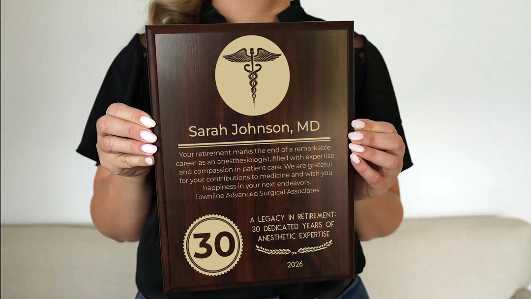 Anesthesiologist Retirement Gift | Retiring Anesthesia Provider Plaque ...