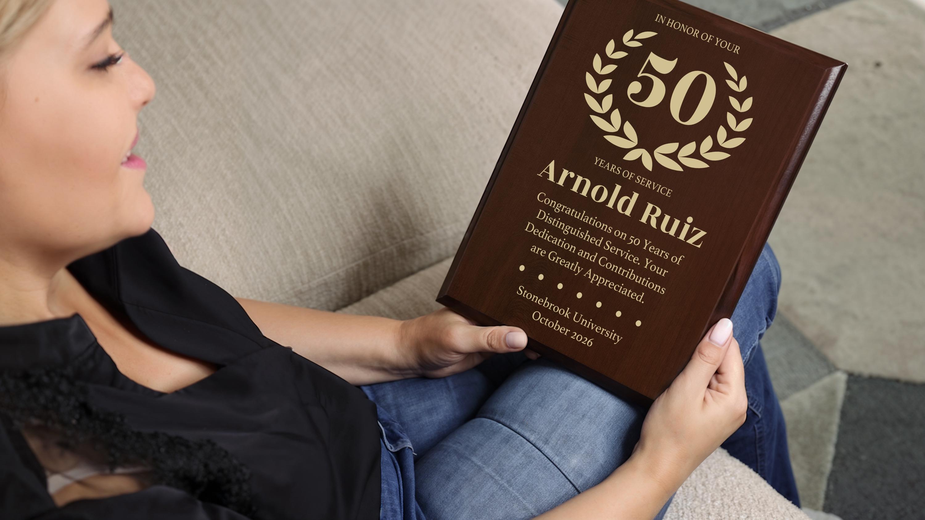 50 Year Work Anniversary Award | Fifty Years of Service Gift ...