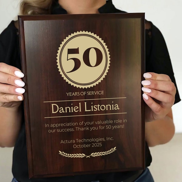 50 Years of Service Plaque - Etsy