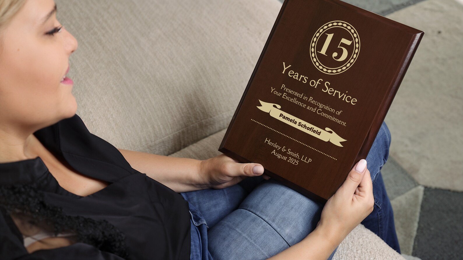 15 Year Work Anniversary Award | Fifteen Years of Service Gift ...