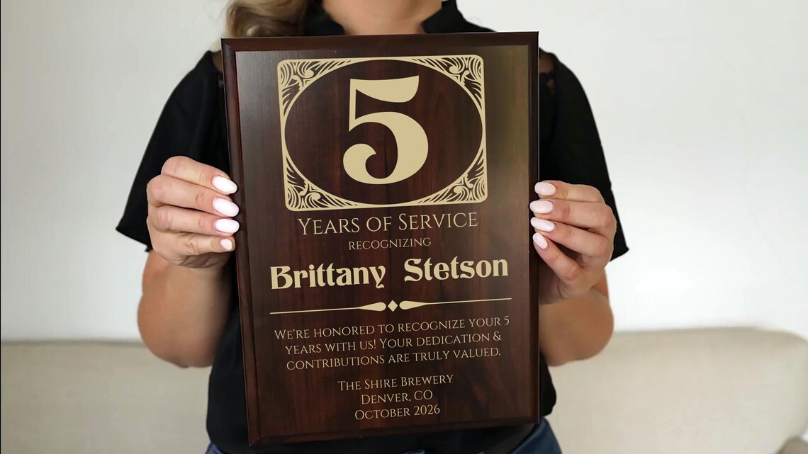 5 Year Work Anniversary Award | Timeless Honor for Five Years That ...