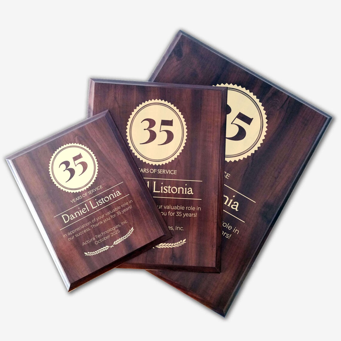 35 Year Work Anniversary Award | Thirty-five Years of Authentic Service ...
