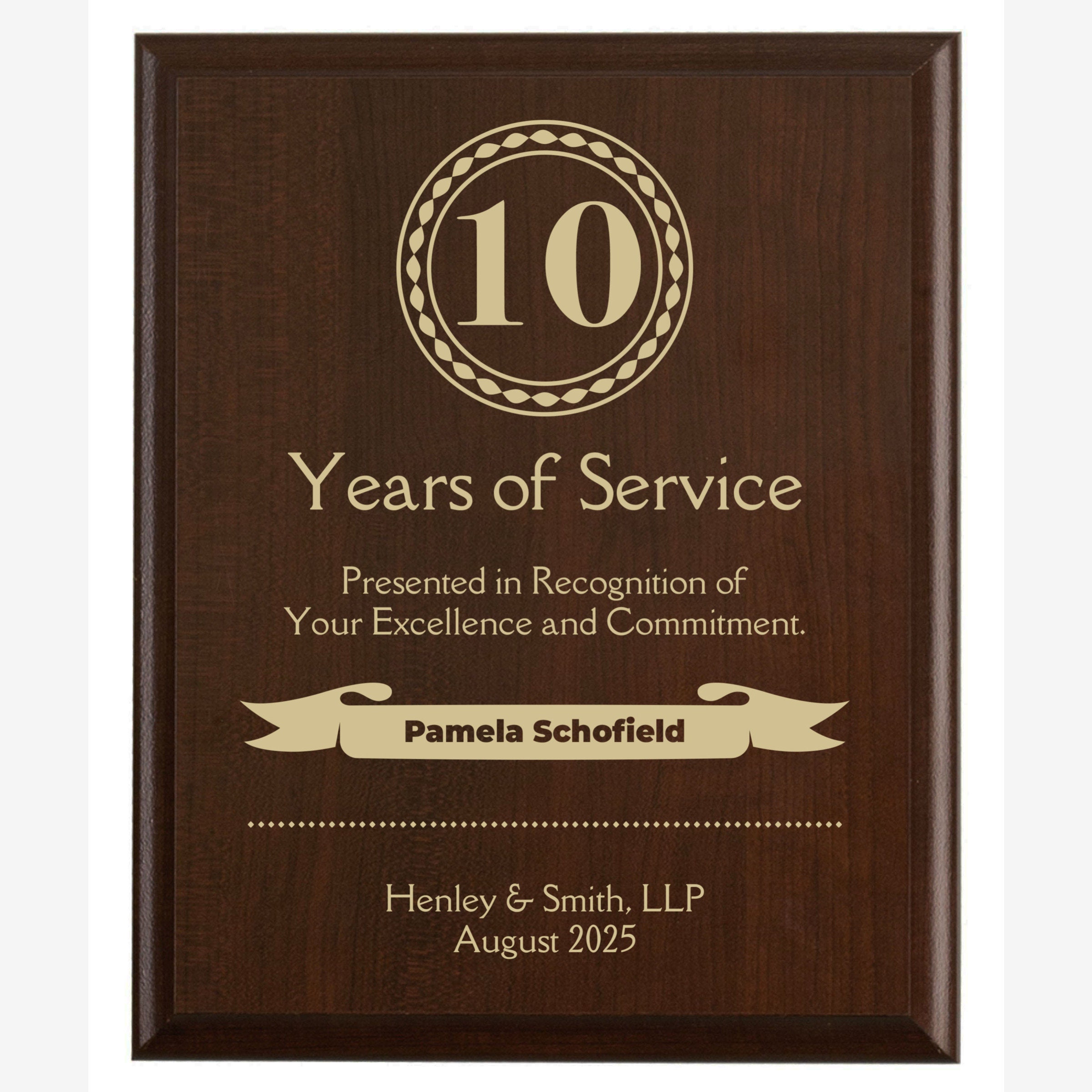 10 Year Work Anniversary Award | Modern Tribute to a Decade of ...