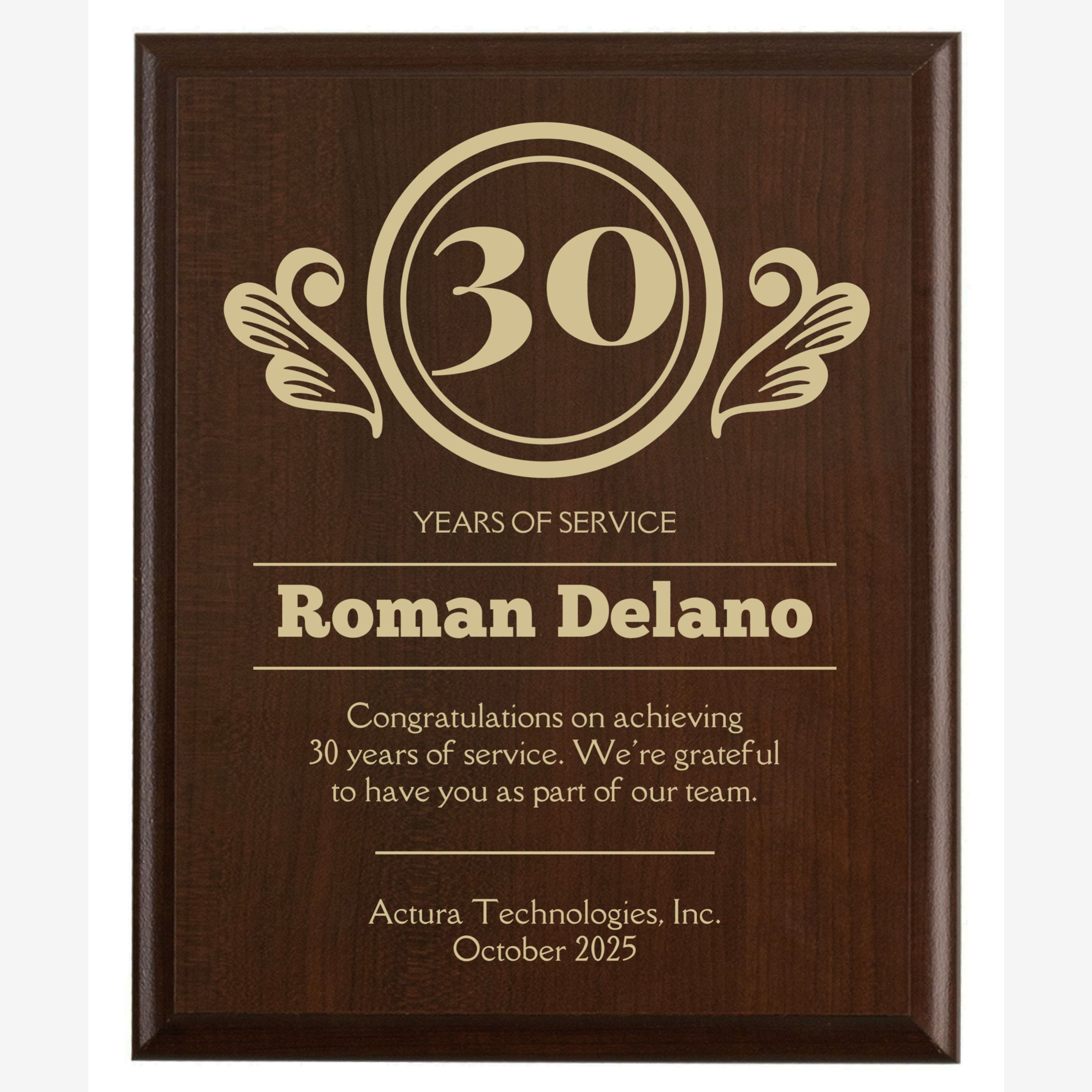 30 Year Work Anniversary Award Thirty Years of Service Gift ...