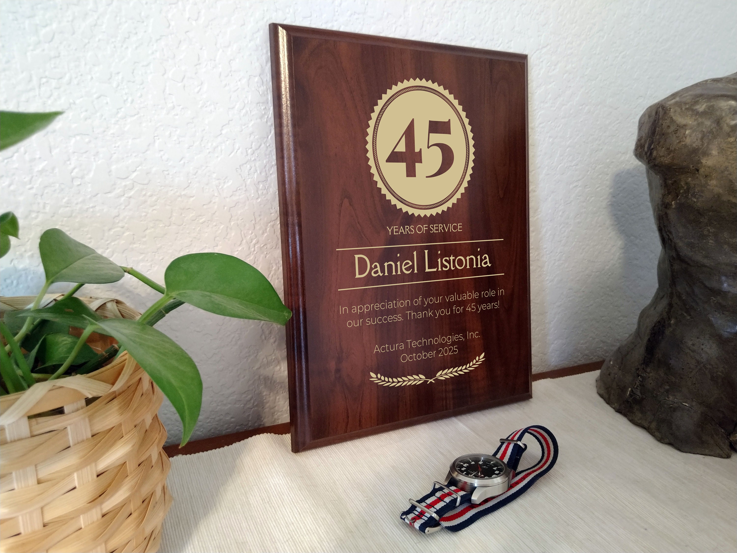 45 Year Work Anniversary Award | Forty-five Years of Service Gift ...