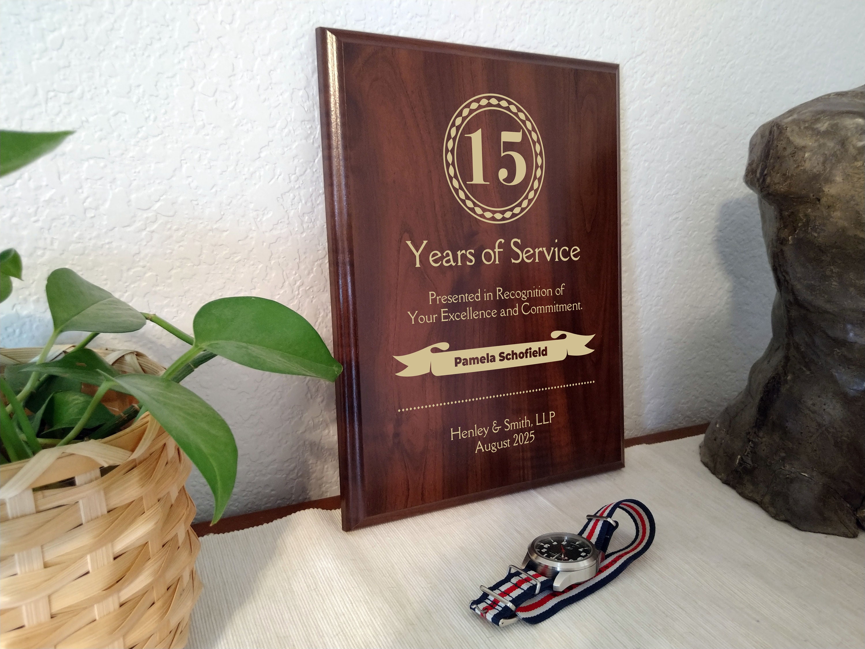 15 Year Work Anniversary Award | Fifteen Years of Service Gift ...