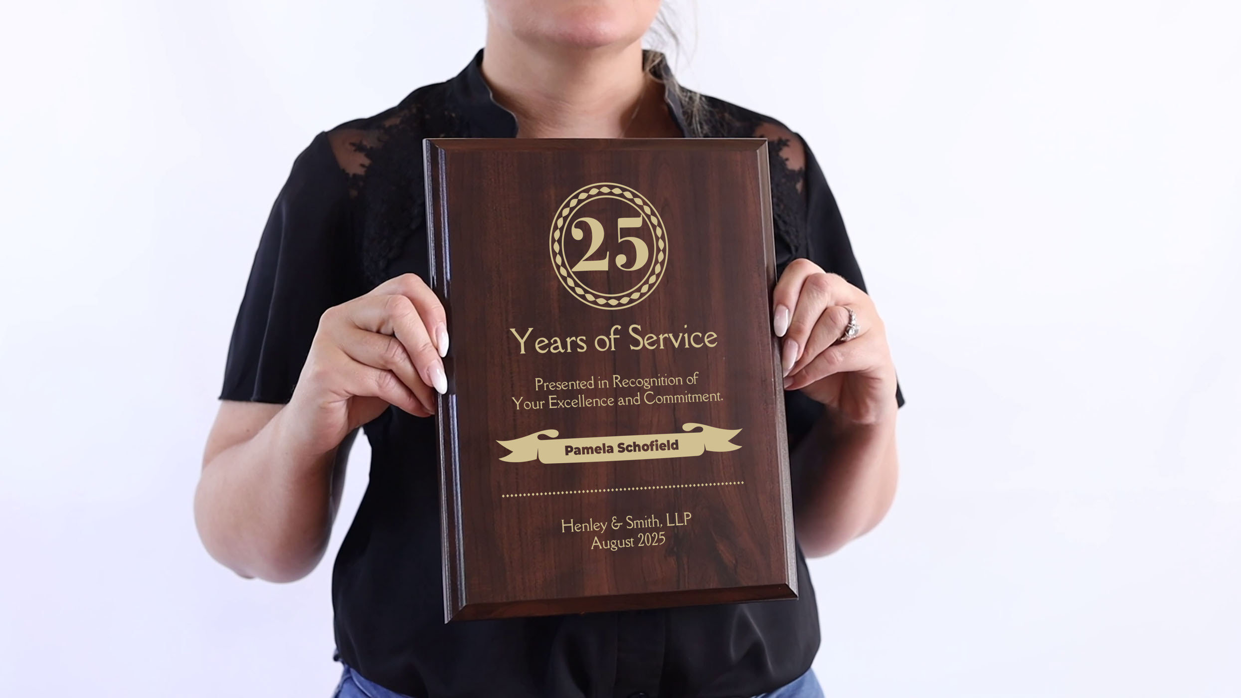 25 Year Work Anniversary Award Twenty-five Years of Service Gift, Personalized Employee ...