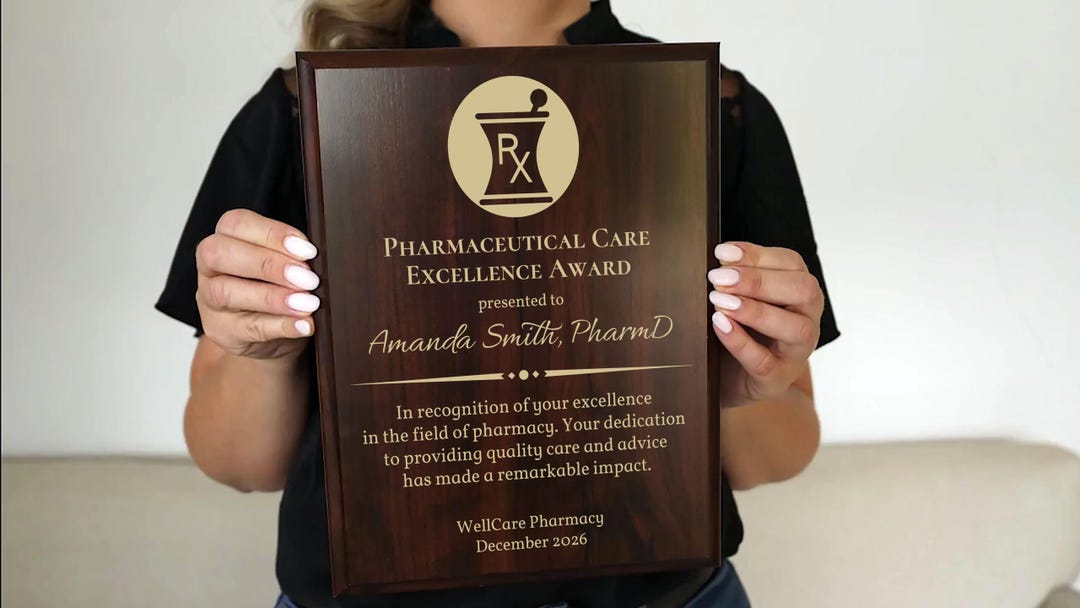Best Pharmacist Award Plaque | Recognition Gift for Pharmacy ...