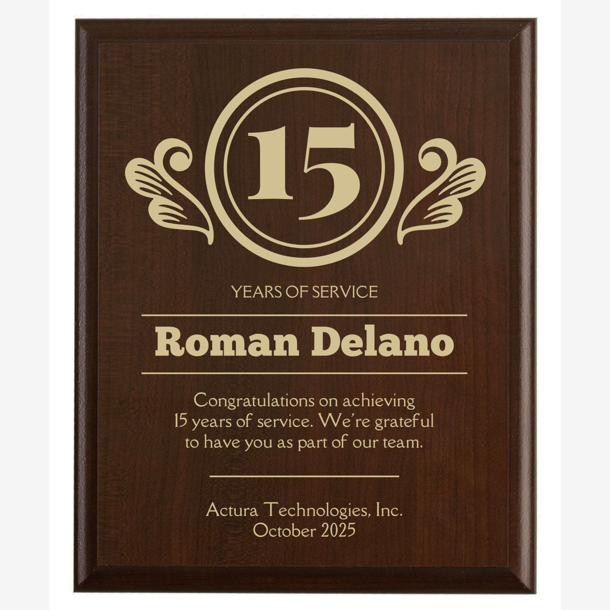 15 Year Work Anniversary Award Fifteen Years of Service Gift ...