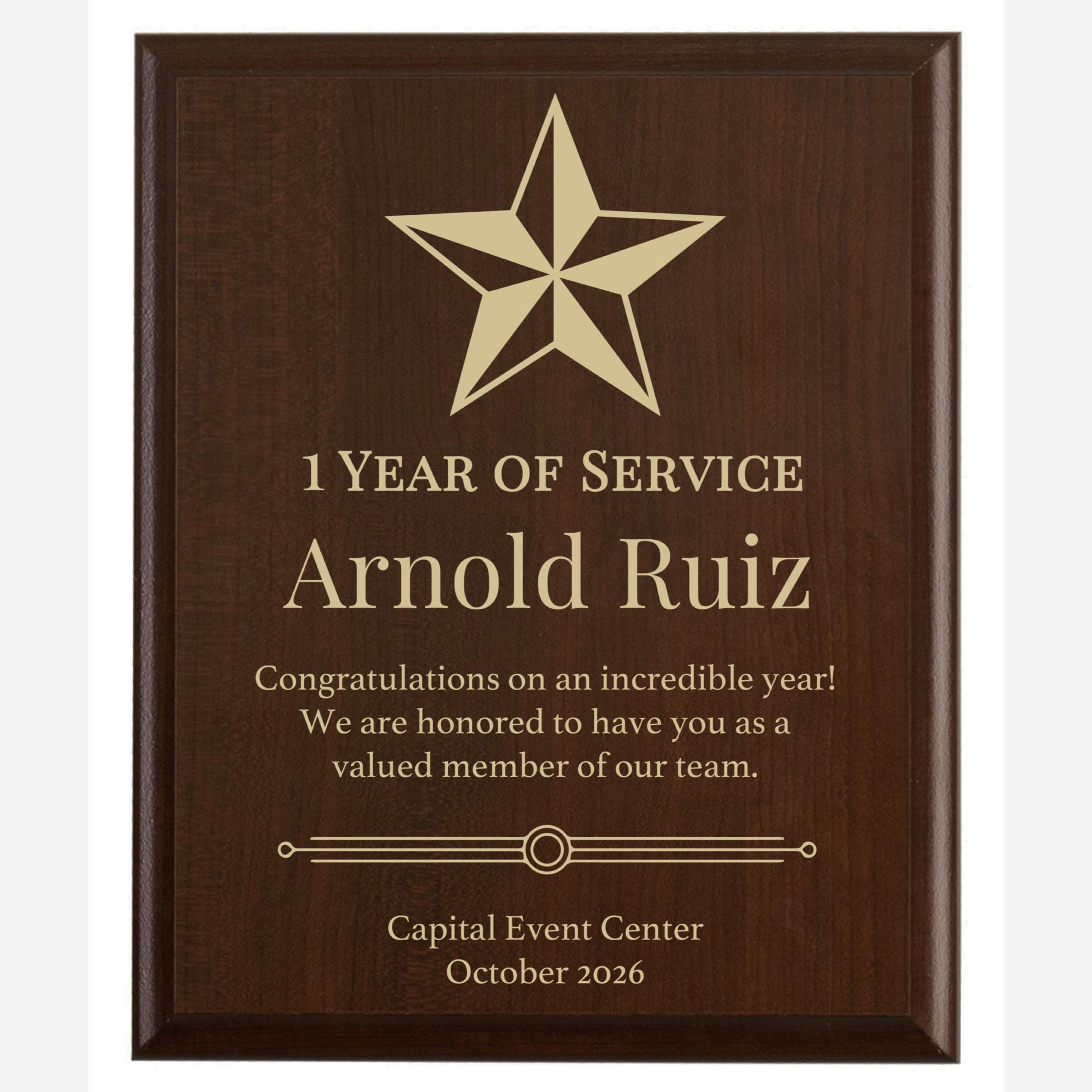 1 Year Work Anniversary Award | One or First Year of Service Gift ...