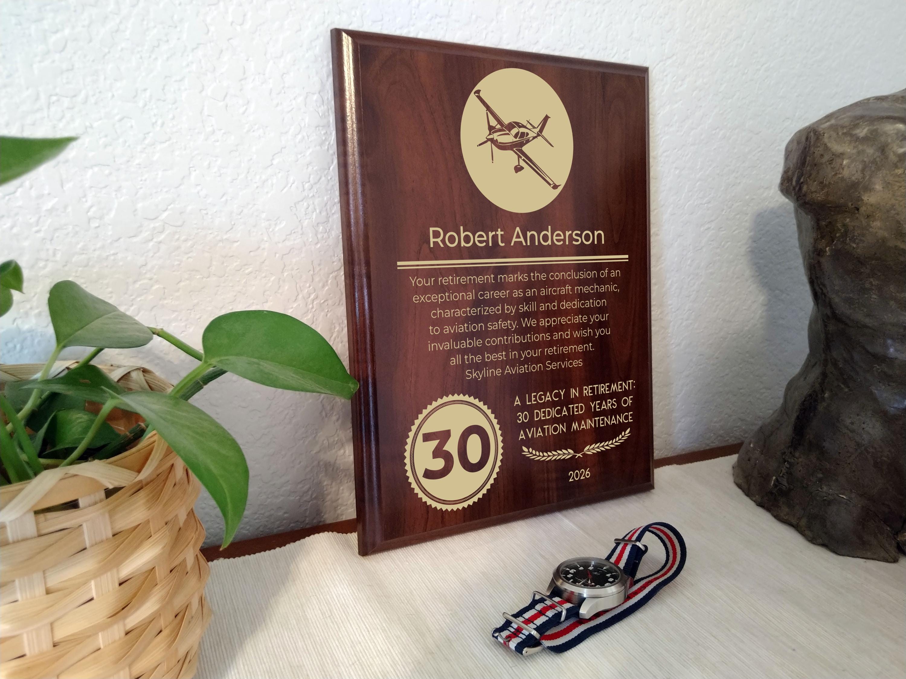 Aircraft Mechanic Retirement Gift | Retiring Aircraft Technician Plaque ...