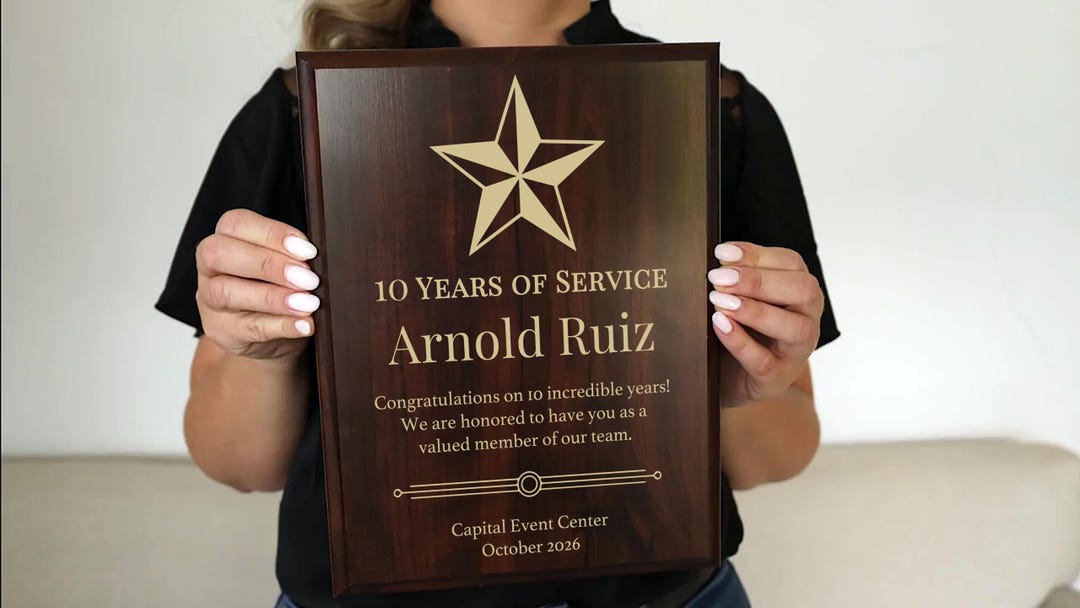 10 Year Work Anniversary Award | Ten Years of Success Deserves Bold ...