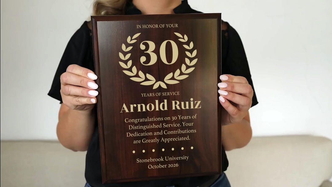 30 Year Work Anniversary Award | Thirty Years of Distinguished Service ...