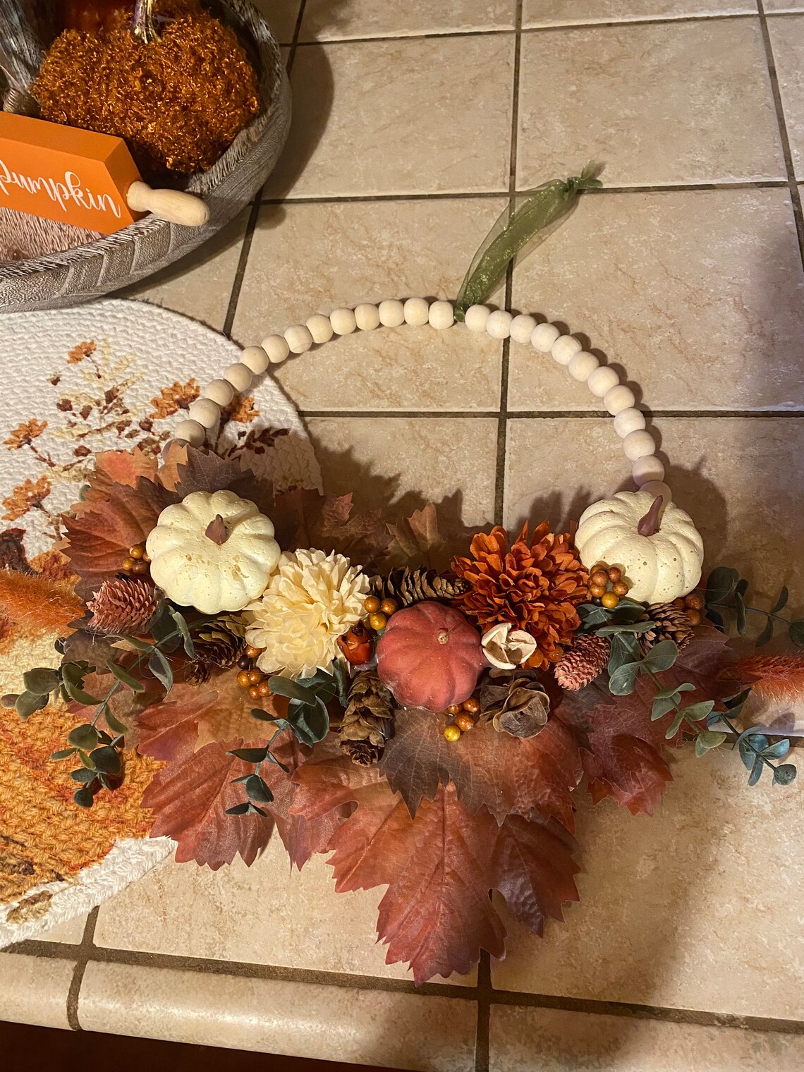 Fall Harvest Beaded Wreath - Etsy