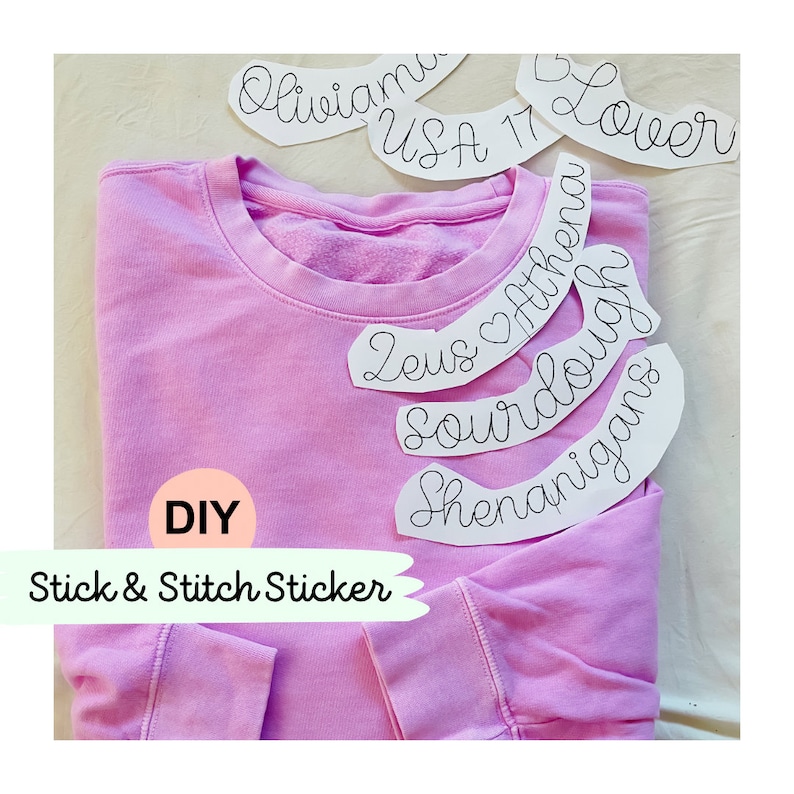 Custom Stick and Stitch Neck Embroidery Sticker Curved Collar DIY ...