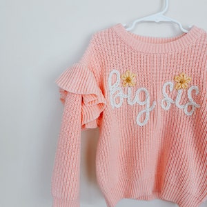 Stick and Stitch DIY Name Sweater Embroidered Lil Sis Big Sis Stick and Stitch Name Hand ...