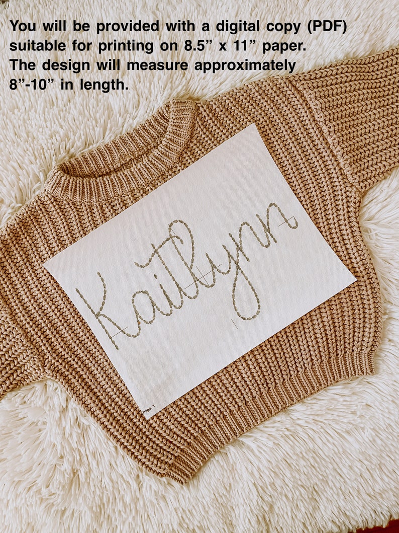 PDF Stick and Stitch DIY Name Sweater Embroidered Name Sweater Stick ...