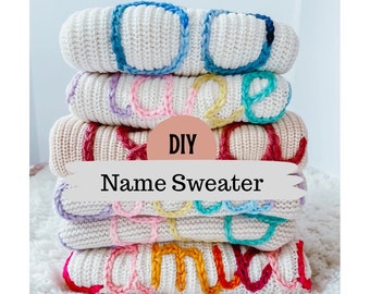 Stick and Stitch DIY Name Sweater Embroidered Name Sweater Stick and ...