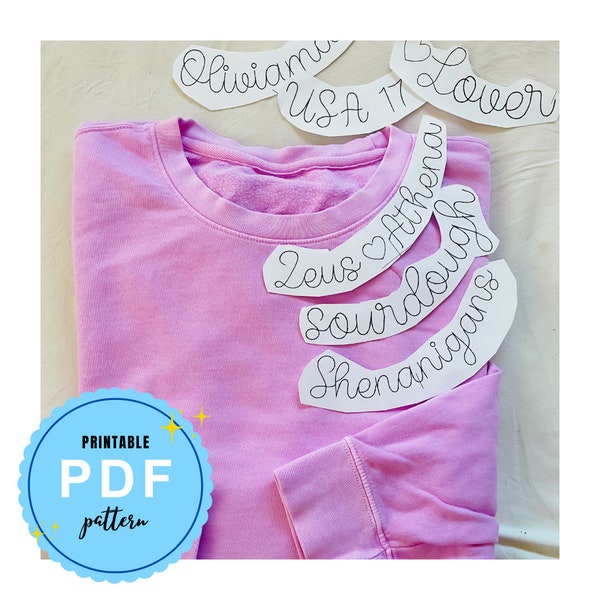 DIY Name Sweater Kit Embroidered Name Chunky Sweater Tutorial Stick and Stitch Name Hand ...