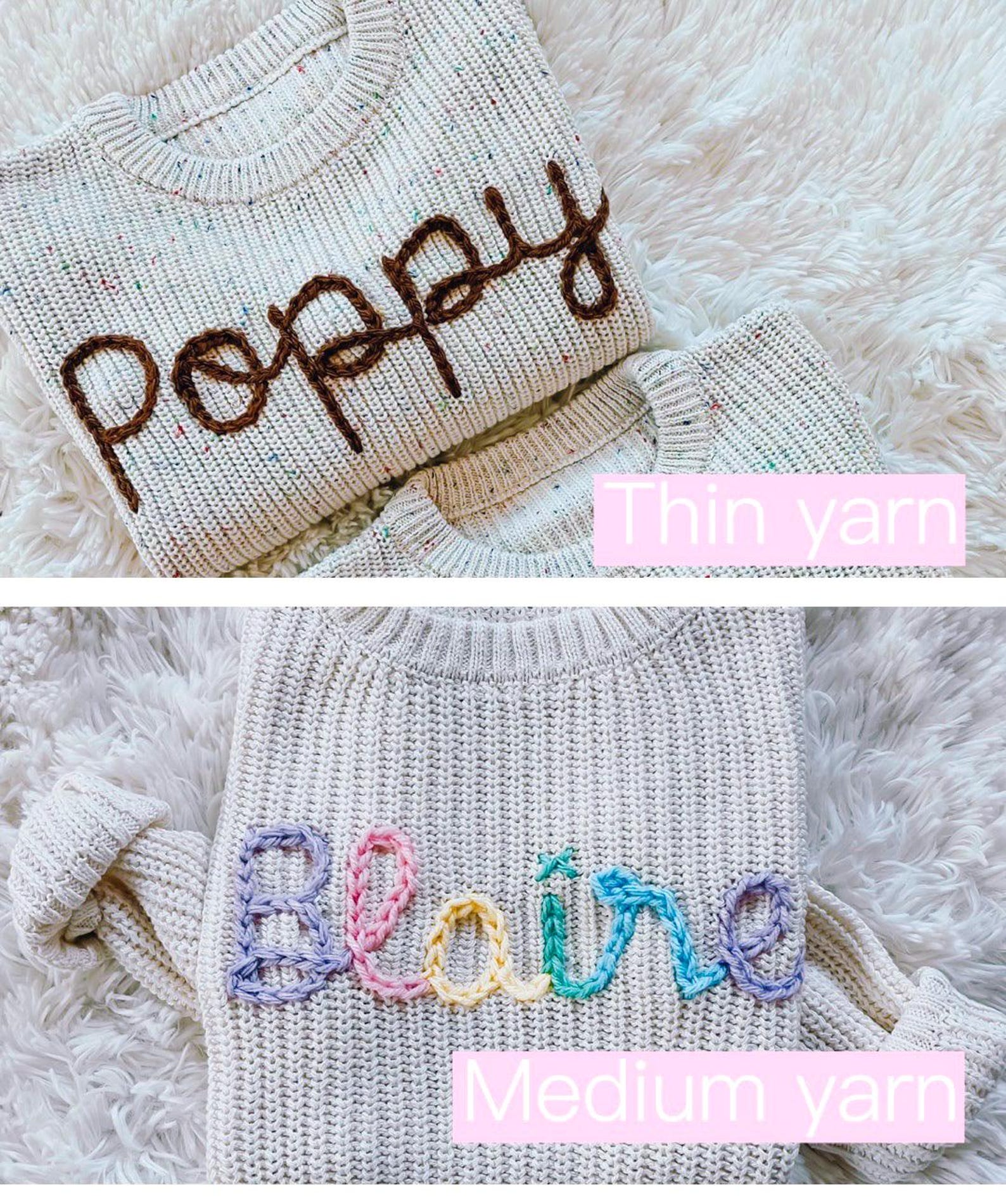 Stick and Stitch DIY Name Sweater Kit Embroidered Name Sweater Stick ...