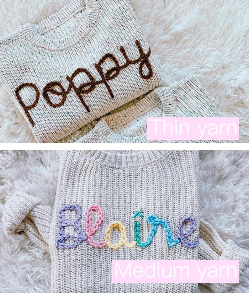 Stick and Stitch DIY Name Sweater Kit Embroidered Name Sweater Stick ...