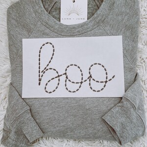 Halloween Boo Embroidery Pattern for Sweater, DIY Stick and Stitch (PDF ...