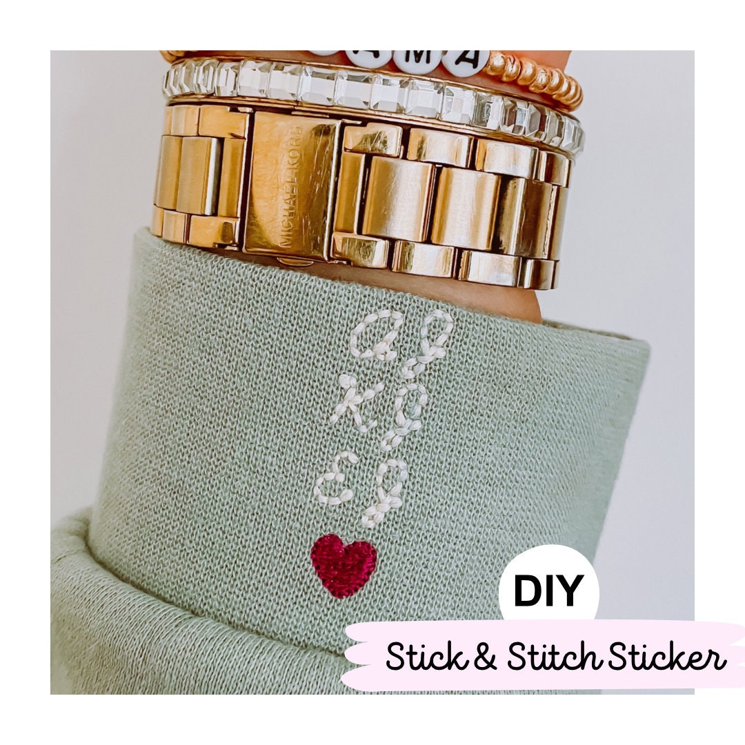 Stick and Stitch Custom Sleeve Embroidery Sticker DIY Embroidered ...