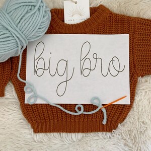 PDF Stick and Stitch DIY Big Bro Embroidered Sweater Lil Sis Stick and Stitch Name Hand ...