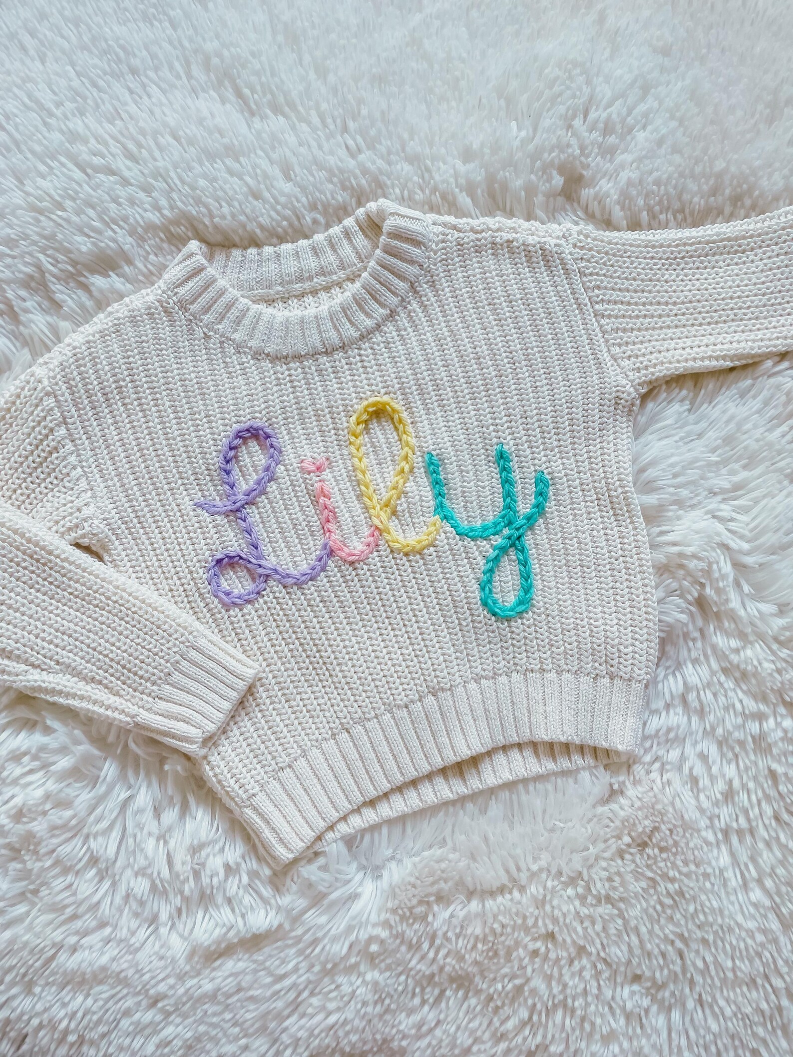 Stick and Stitch DIY Name Sweater Kit Embroidered Name Sweater Stick ...