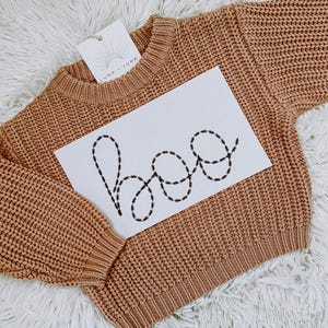 Halloween Boo Embroidery Pattern for Sweater, DIY Stick and Stitch (PDF ...