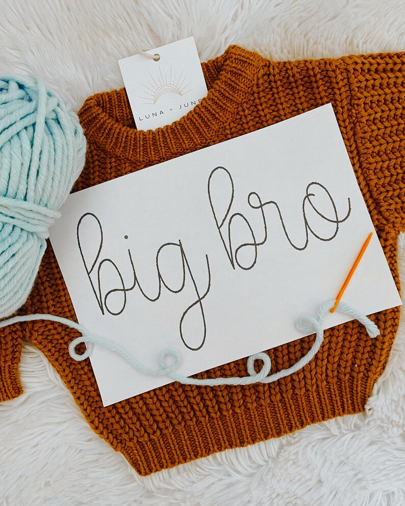 PDF Stick and Stitch DIY Big Bro Embroidered Sweater Lil Sis Stick and Stitch Name Hand ...