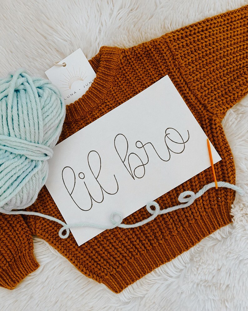 PDF Stick and Stitch DIY Big Bro Embroidered Sweater Lil Sis Stick and Stitch Name Hand ...