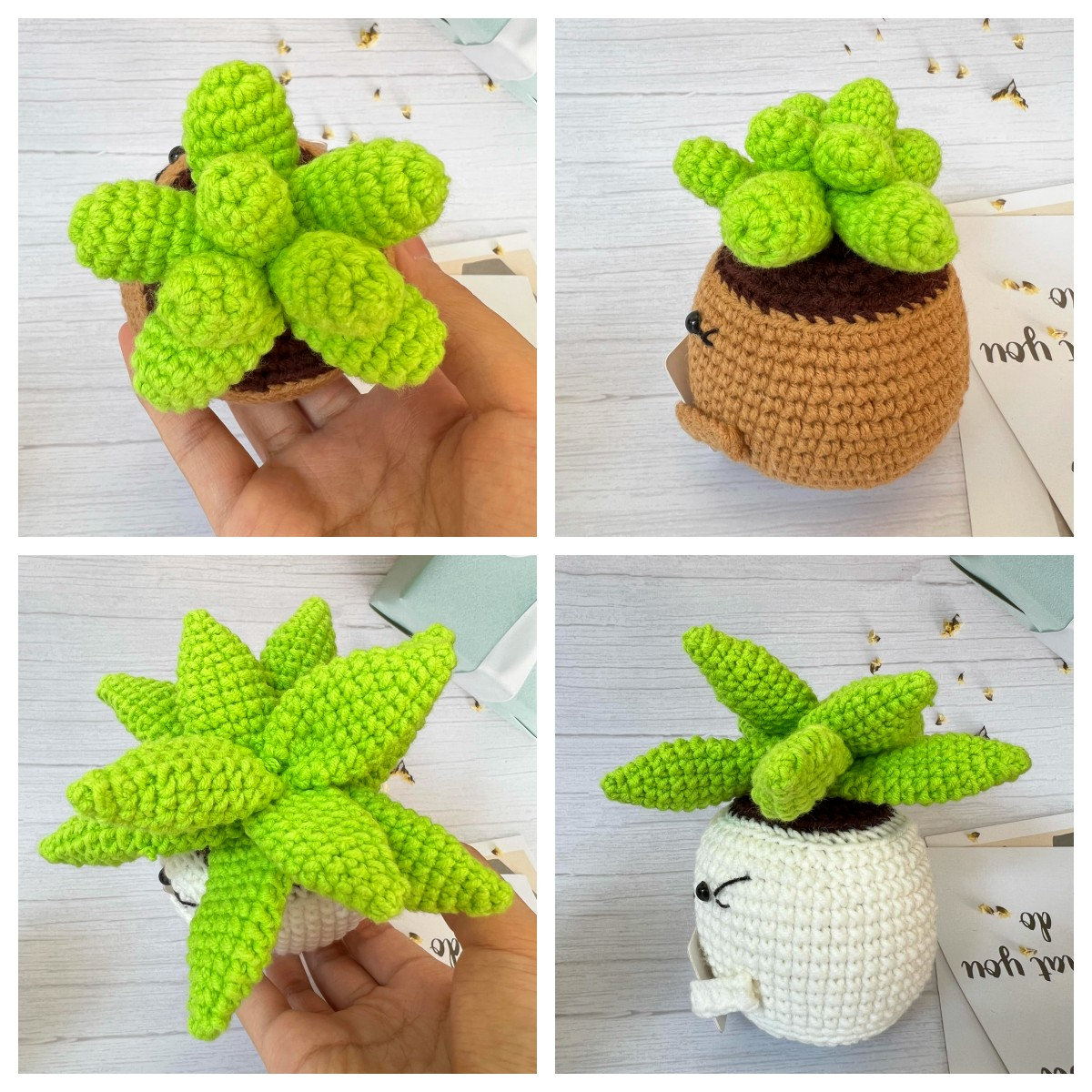 Handmade Crochet Cactus/succulent Plants Caring Gifts,custom Crochet ...