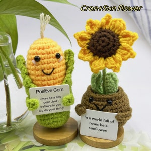 Crochet Positive Vegetables/corn/carrots/sunflowers, Emotional Support ...