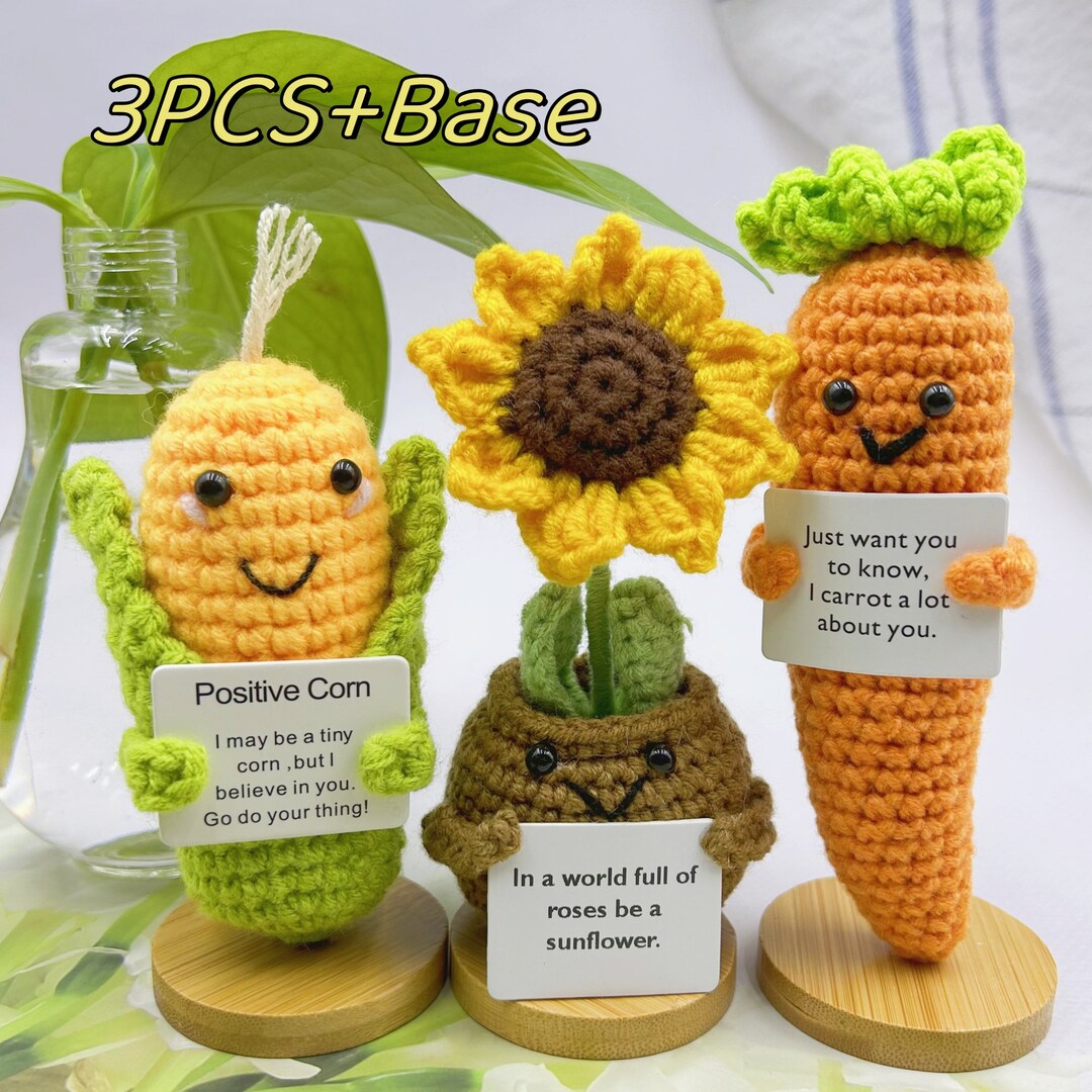Crochet Positive Vegetables/corn/carrot/sunflower, Emotional Support ...